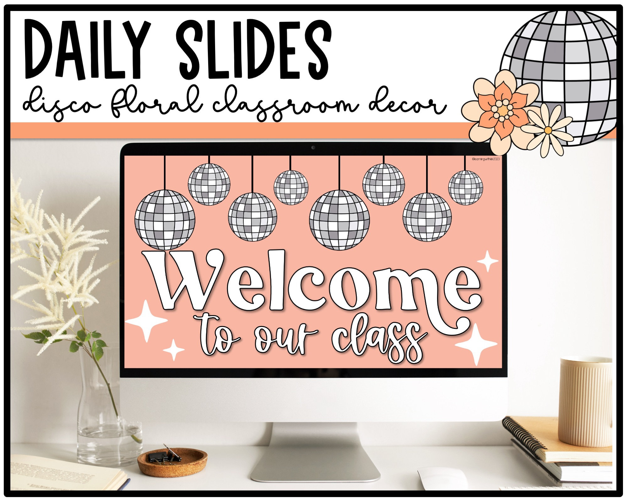 Retro Groovy Powerpoint and Google Slides™ Templates for Teachers With ...