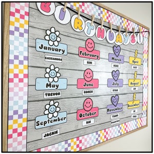 Happy Brights Birthday Display, Bulletin Board, Editable, Bright ...