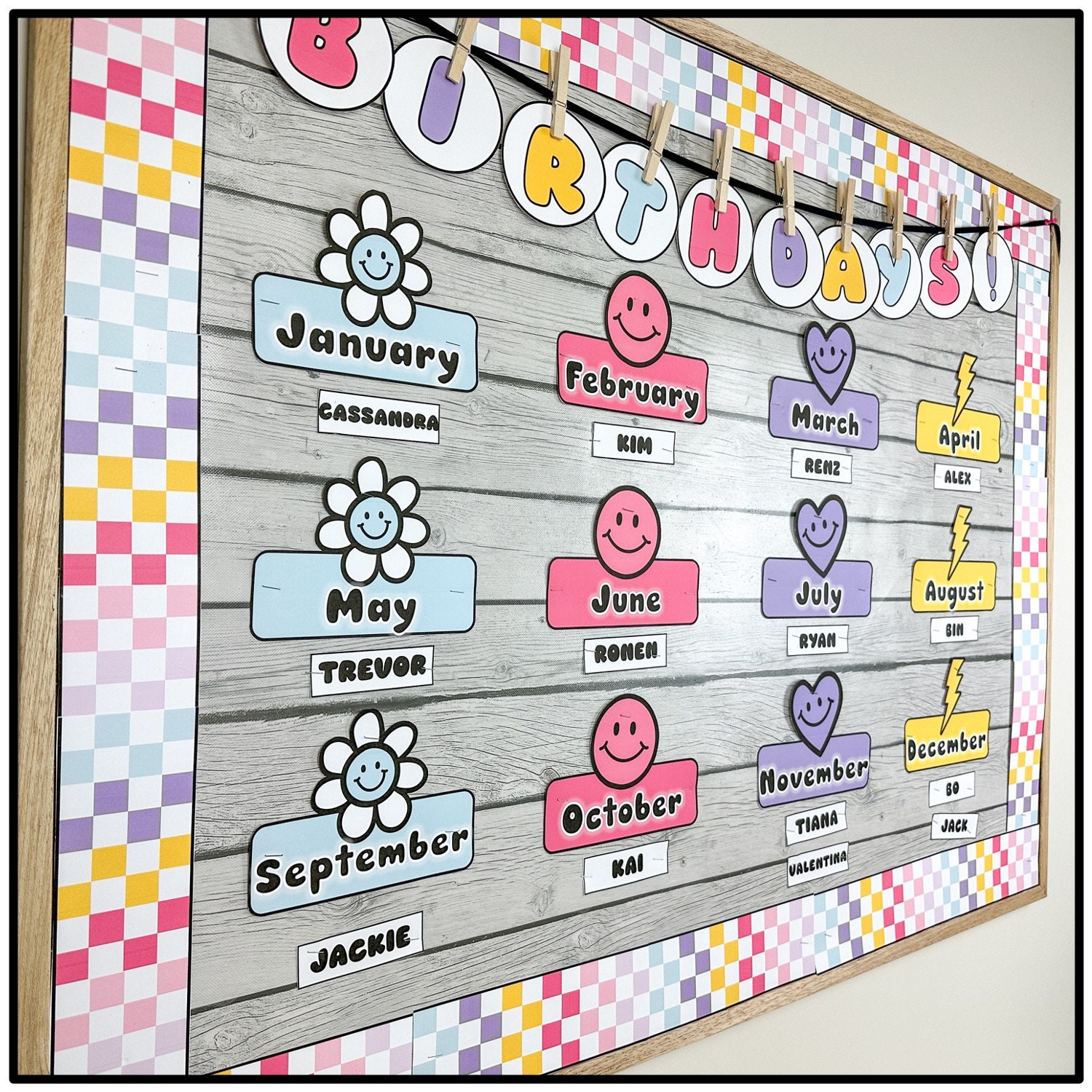 Happy Brights Birthday Display Bulletin Board Editable - Etsy