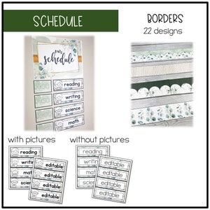 Eucalyptus and Gold Classroom Decor Bundle | Editable | Botanical - Etsy