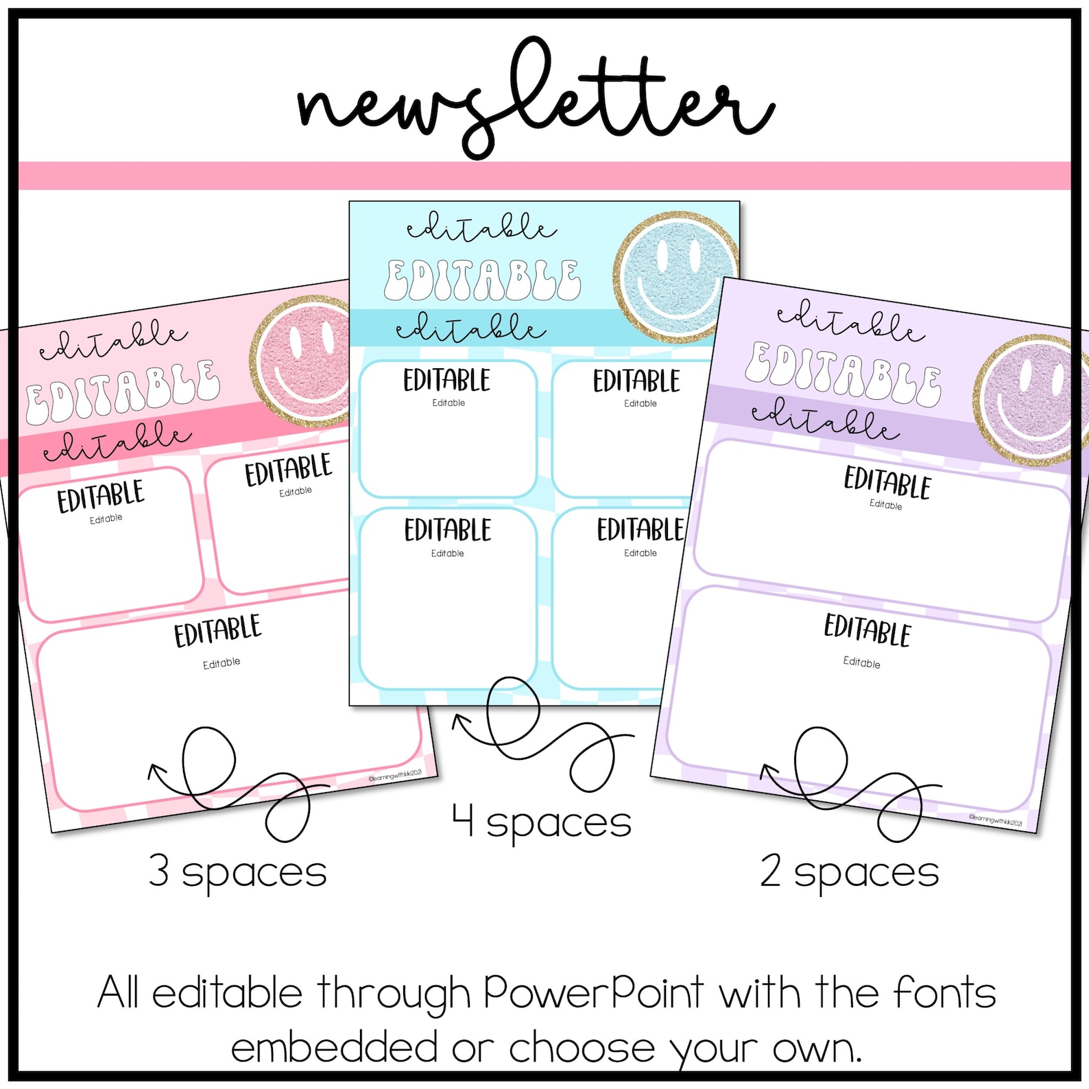 Retro Pastel Classroom Newsletter Happy - Etsy