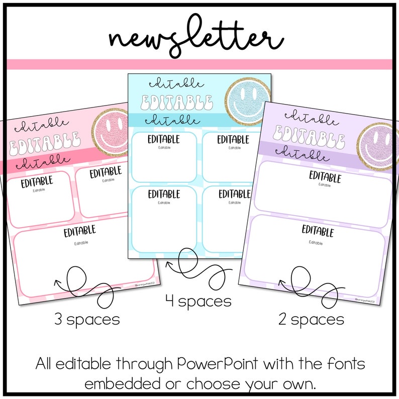 Retro Pastel Classroom Newsletter Happy - Etsy