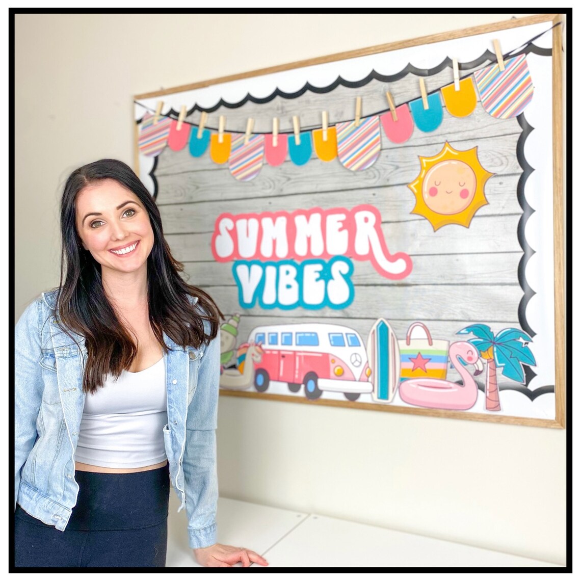 Summer Bulletin Board Kit Classroom Decor Retro - Etsy