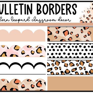 Modern Leopard Bulletin Board Borders Printable Cheetah - Etsy