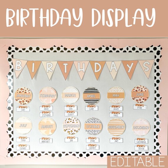 MODERN LEOPARD Birthday Display Cheetah Classroom Decor | Etsy