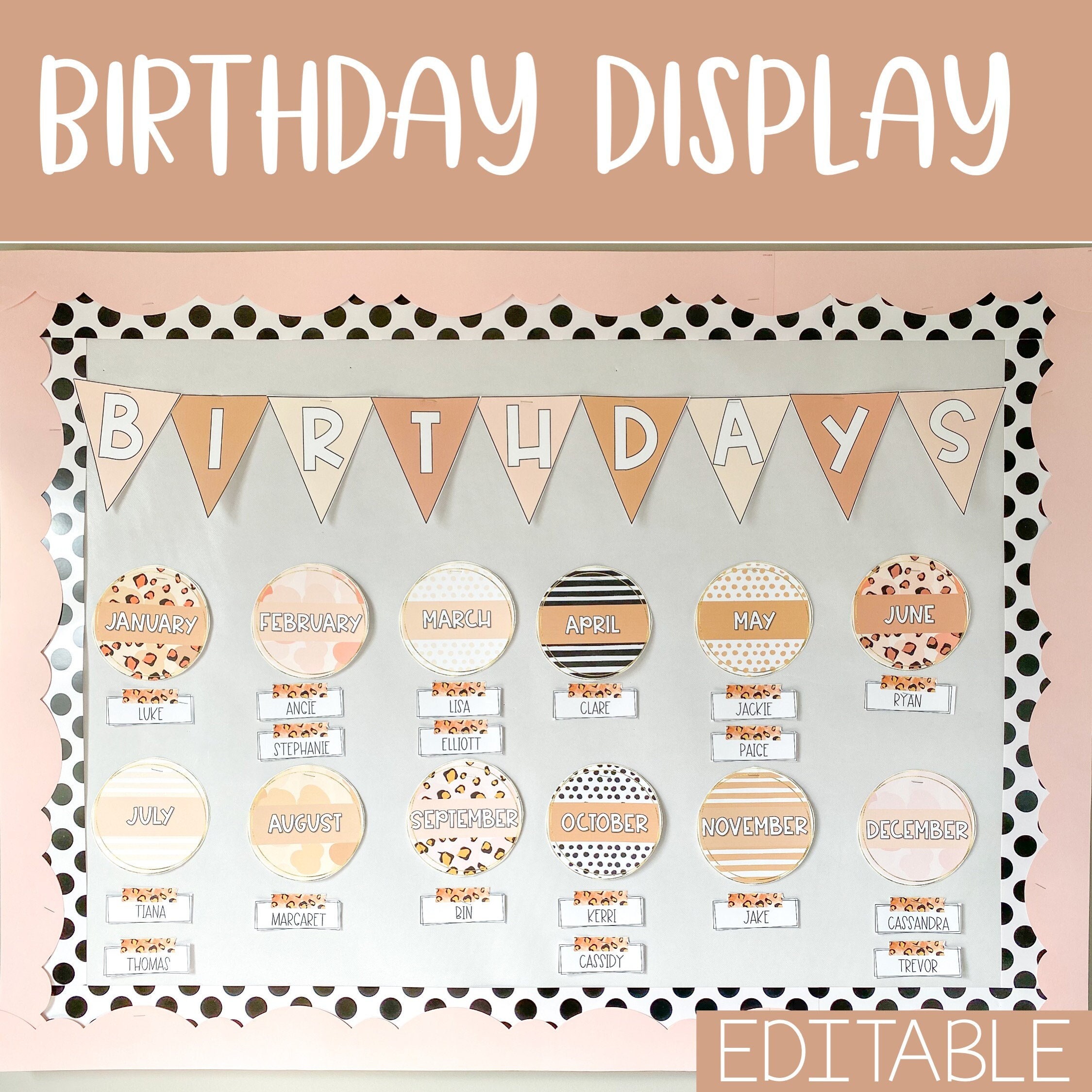 MODERN LEOPARD Birthday Display Cheetah Classroom Decor - Etsy