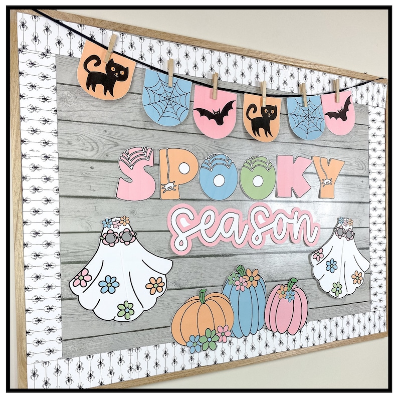 Halloween Bulletin Board Kit | Classroom Decor | Retro - Etsy