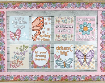 Boho Retro Bulletin Board Letters Daisy Letters - Etsy