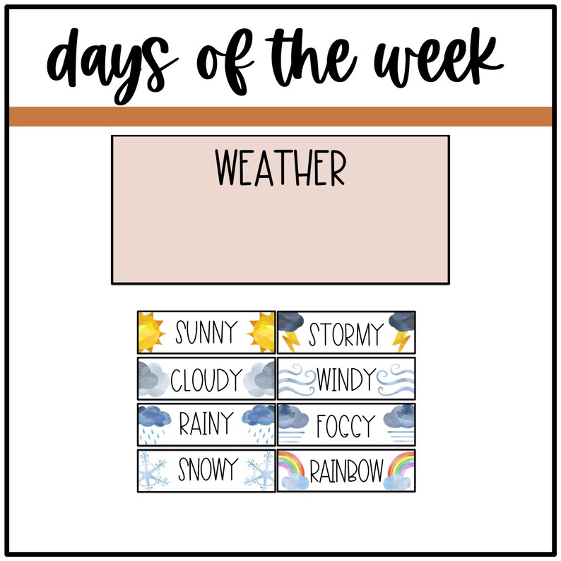 MODERN BOHO Calendar Pocket Chart Desert Neutral Classroom - Etsy