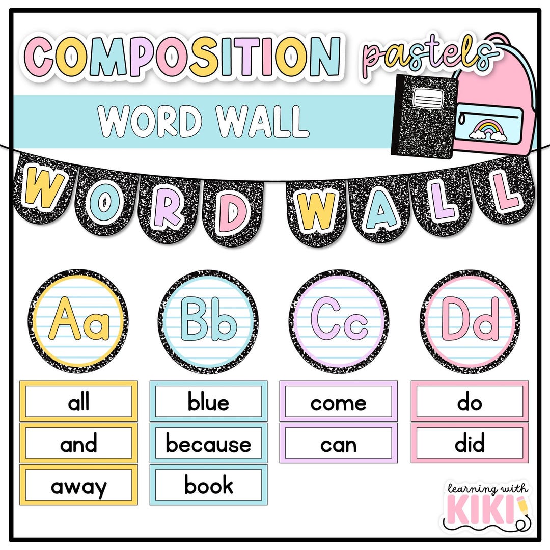 Composition Notebook Classroom Decor: Word Wall Template | Editable - Etsy