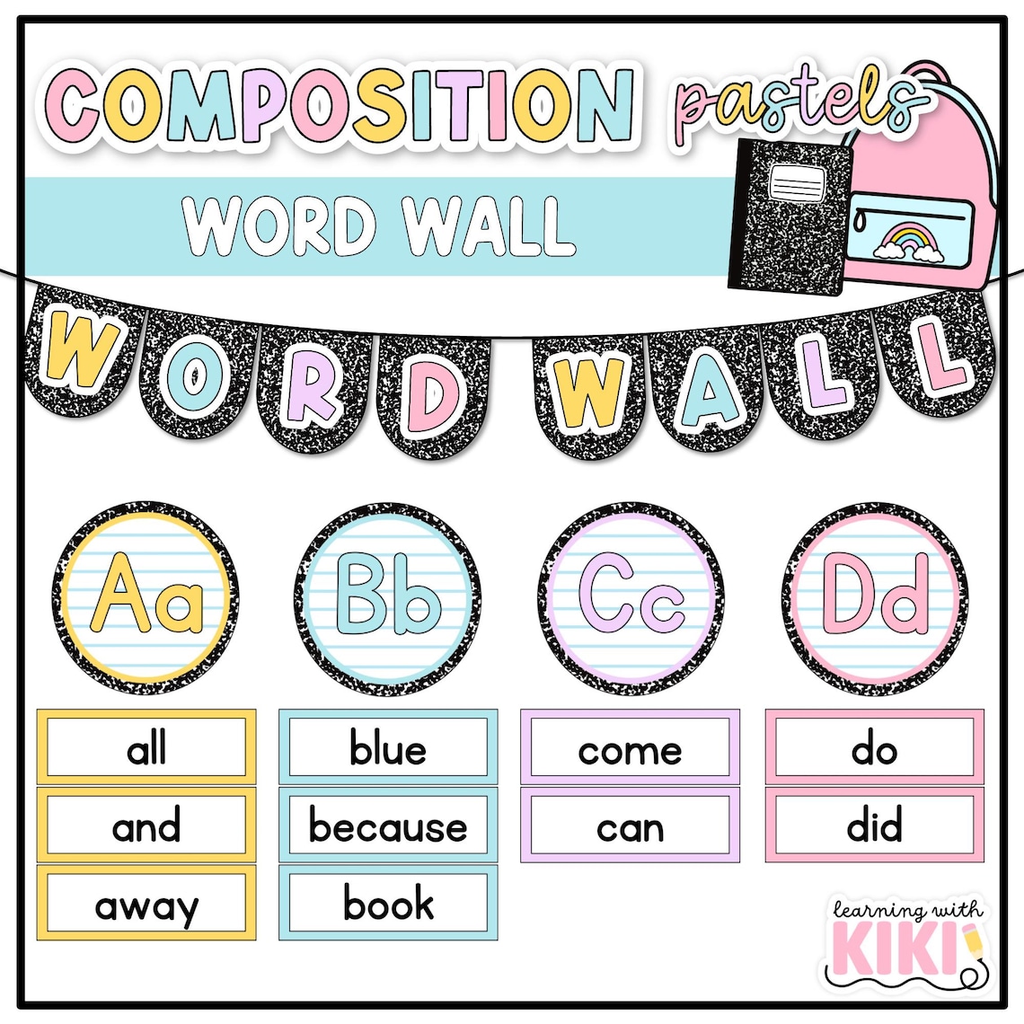 Composition Notebook Classroom Decor: Word Wall Template | Editable - Etsy