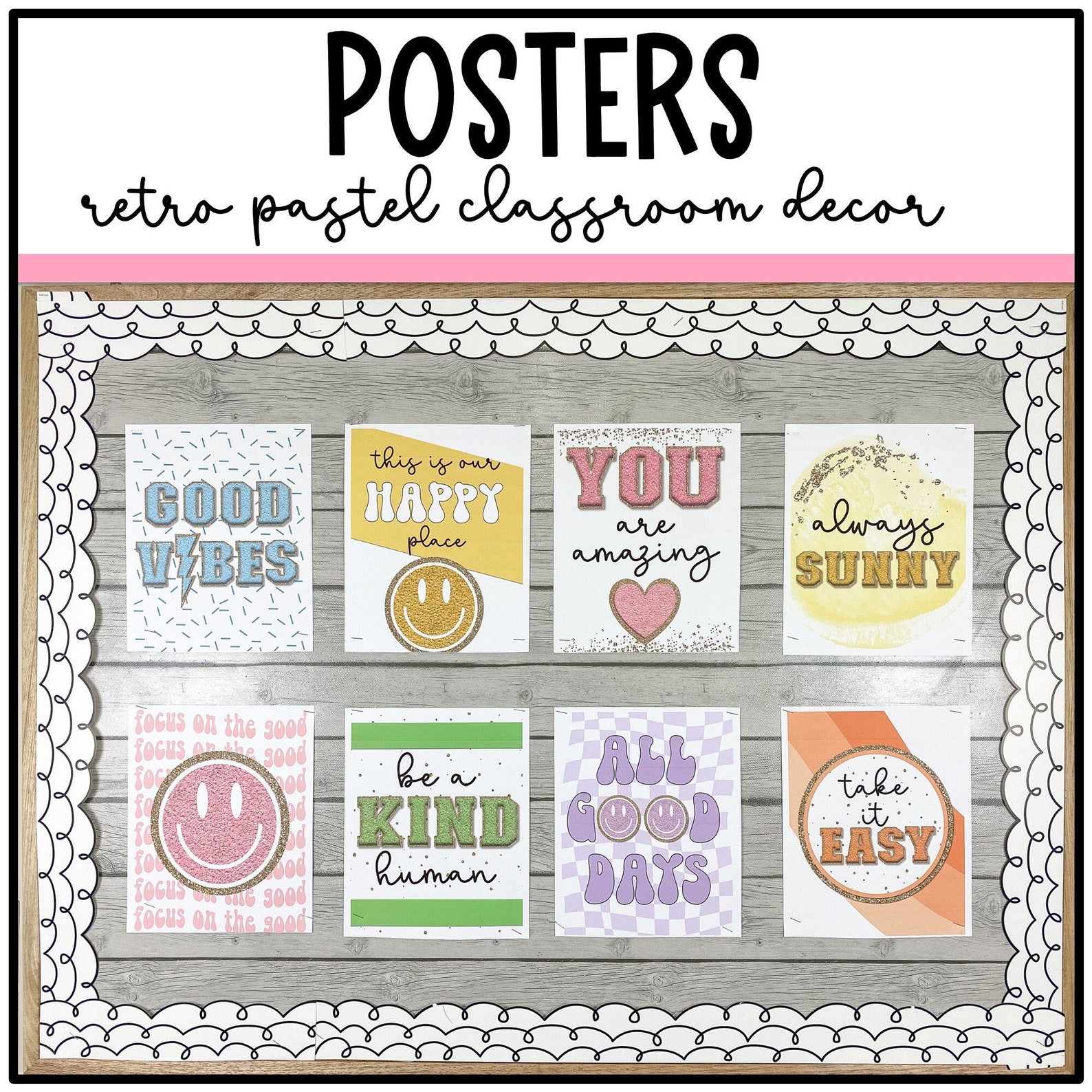 Retro Pastel Classroom Posters Growth Mindset Smiley Face - Etsy