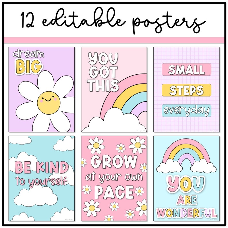 Pastel Dreams Classroom Decor | Posters | Growth Mindset - Etsy