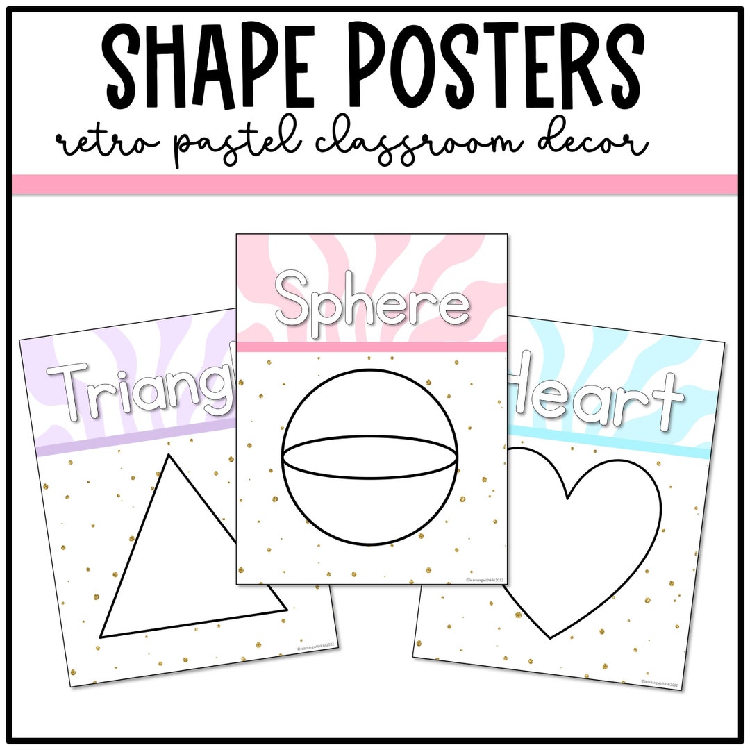 Retro Pastel Shape Posters | Classroom Decor - Etsy