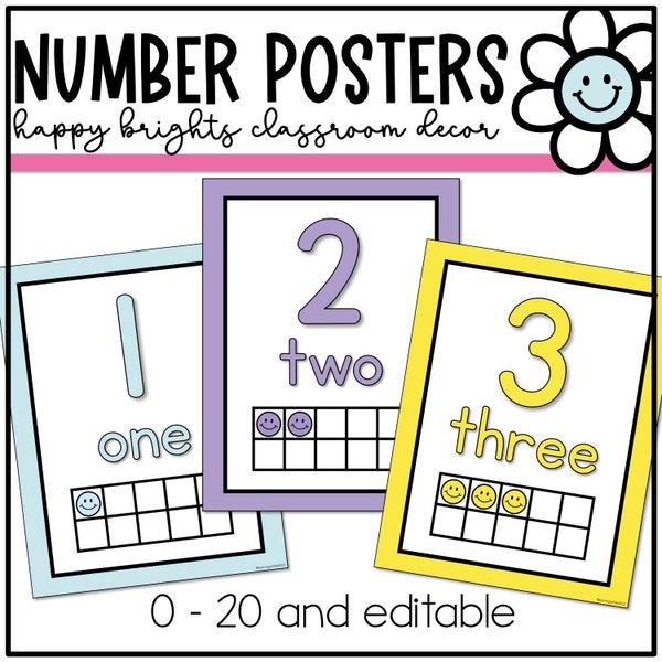 Classroom Number Signs - Etsy