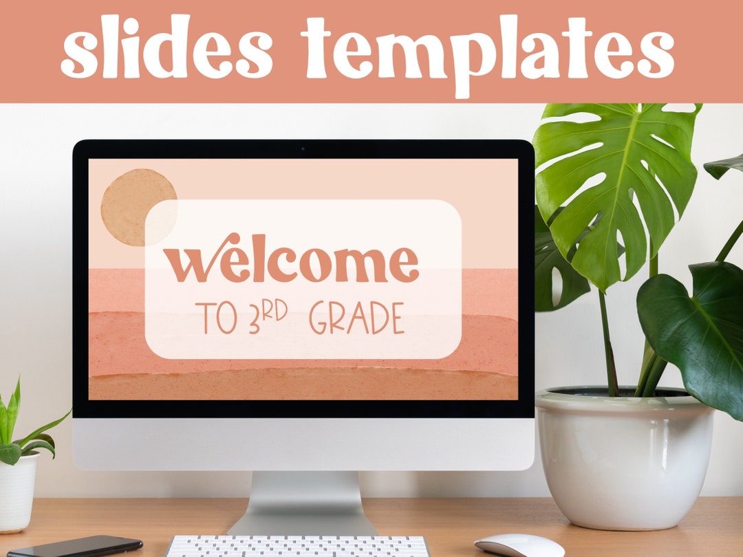 BOHO NEUTRALS Slides Template | Rainbow Classroom Decor - Etsy