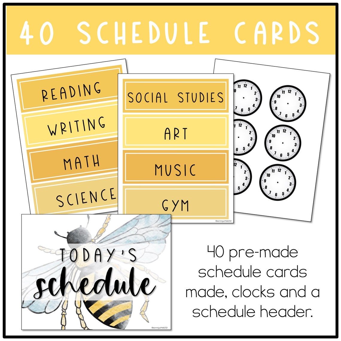 Bee Classroom Decor Schedule - Etsy