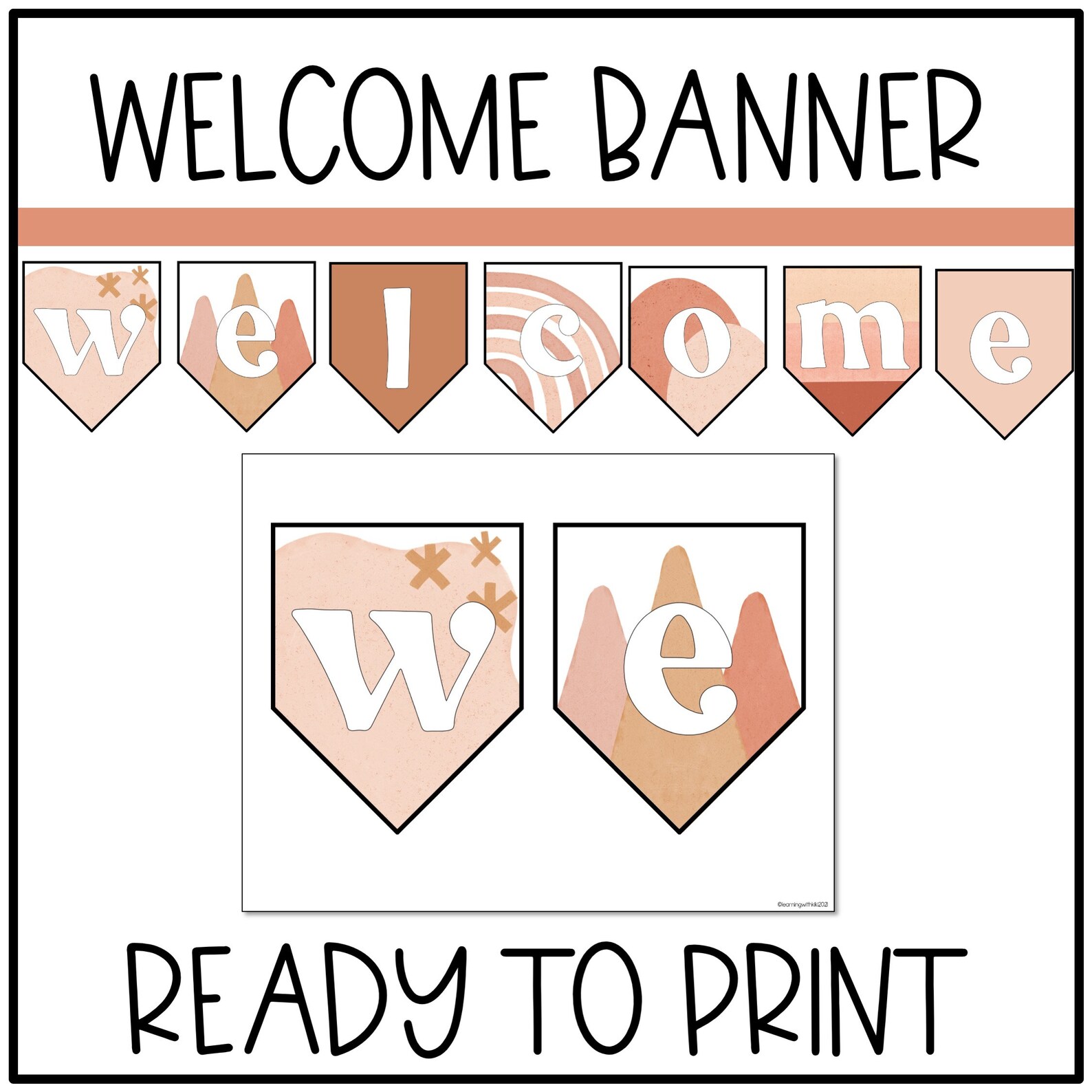 Boho Neutrals Classroom Decor Bunting Banner Bulletin - Etsy