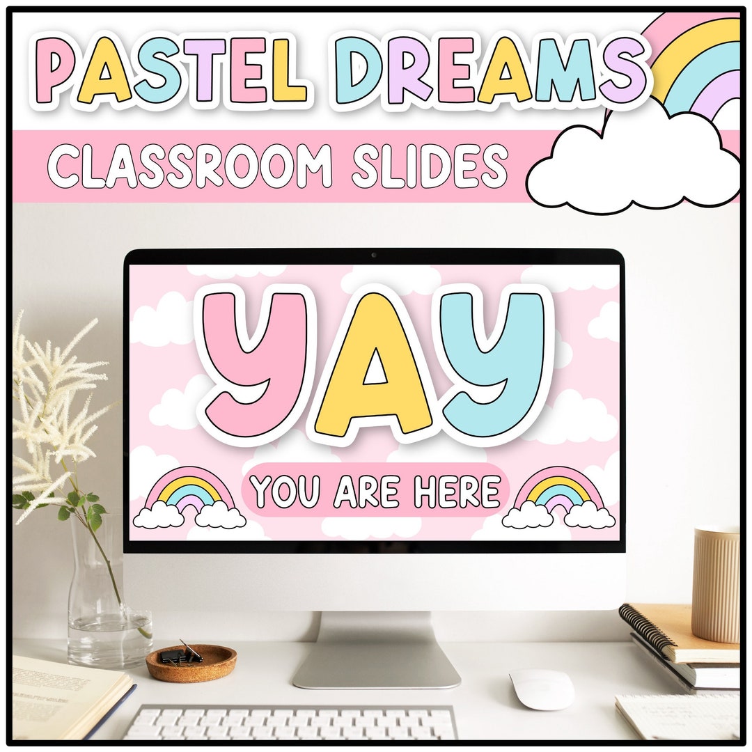Pastel Powerpoint and Google Slides™ Templates for Teachers With Timers ...