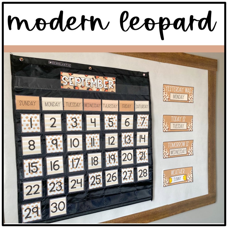 MODERN LEOPARD Classroom Decor Bundle Editable Cheetah - Etsy