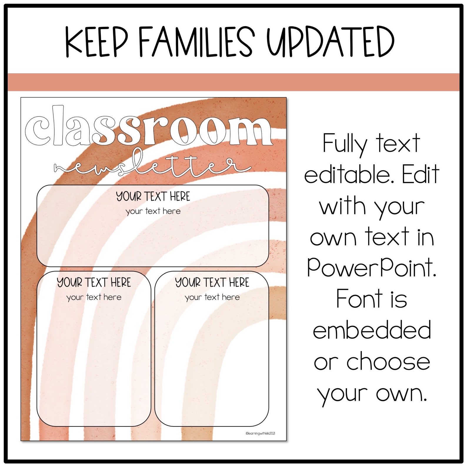 Boho Neutrals Classroom Newsletter Boho Rainbow Classroom - Etsy