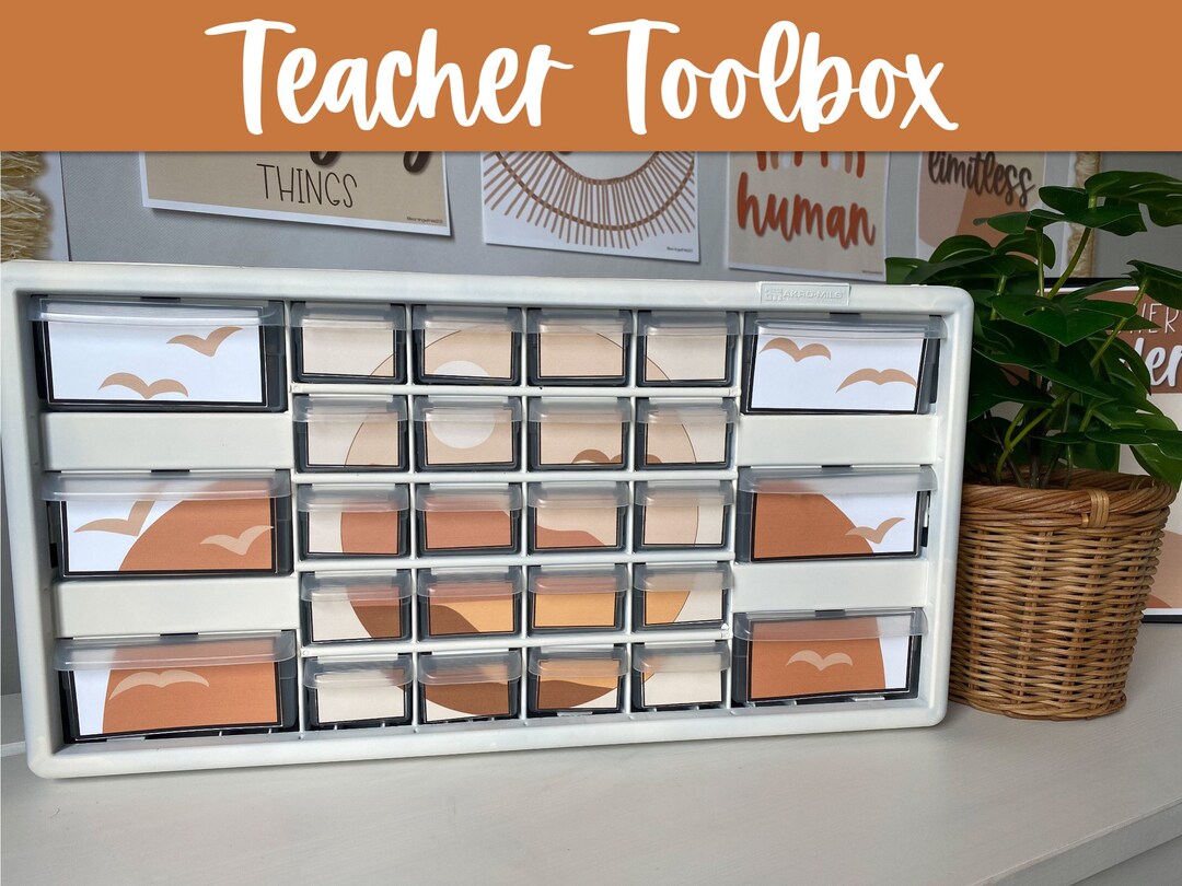 MODERN BOHO Teacher Toolbox Desert Neutrals Classroom Decor - Etsy