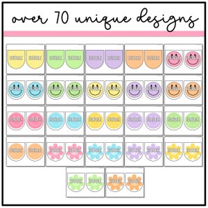 Retro Pastel Banner | Bunting | Bulletin Board | Smile Classroom Decor ...