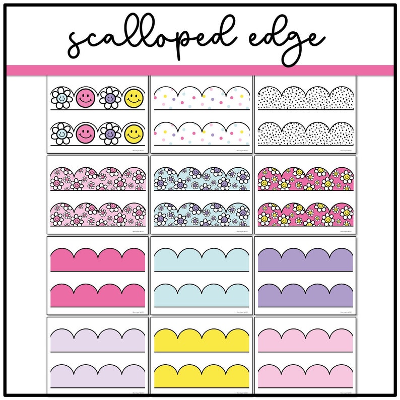 Happy Brights Bulletin Board Borders, Smile Face Daisy, Bright ...