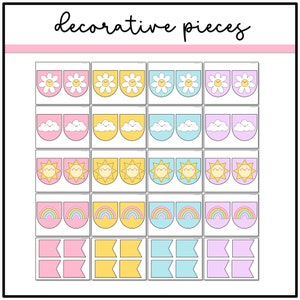 Pastel Banner | Bunting | Bulletin Board | Cloud Classroom Decor - Etsy