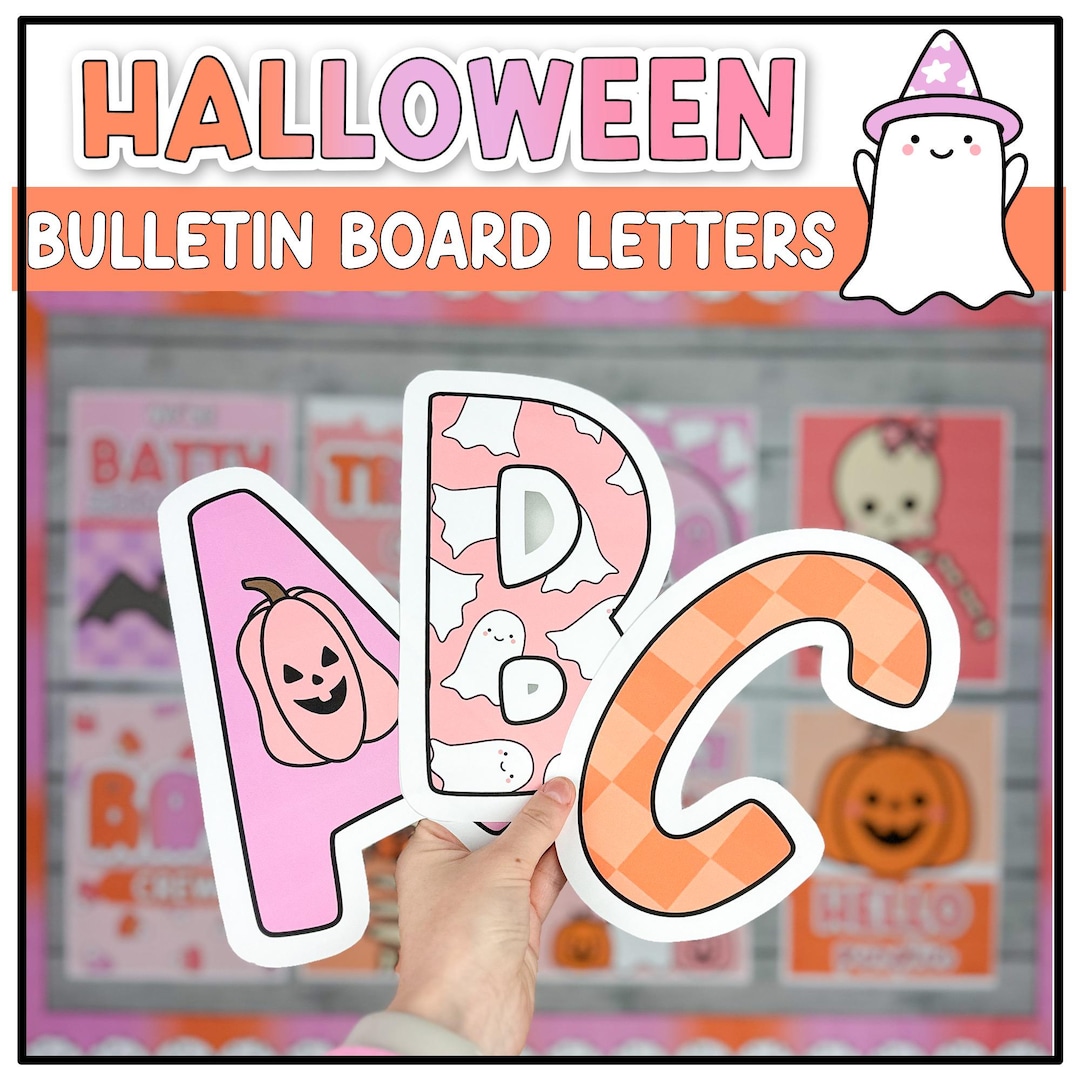 Halloween Bulletin Board Letters | A - Z, Letters and Numbers, Pastel ...