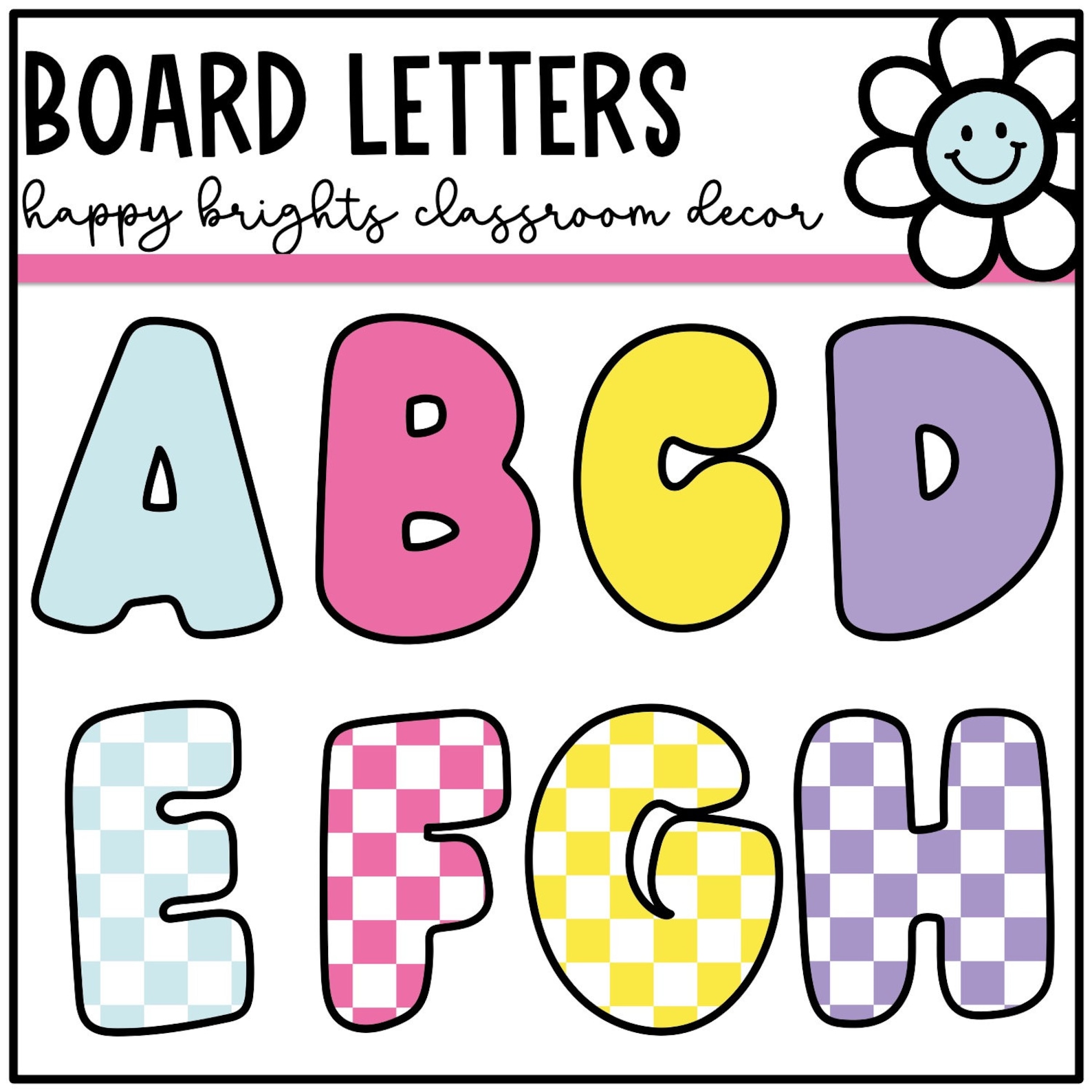 Happy Brights Bulletin Board Letters | A - Z, Letters and Numbers ...