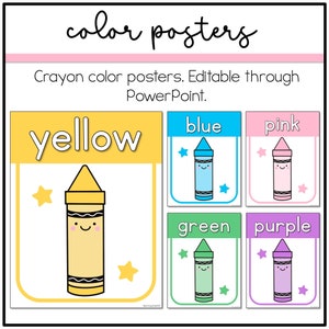 Pastel Color Posters | Crayon | Classroom Decor - Etsy