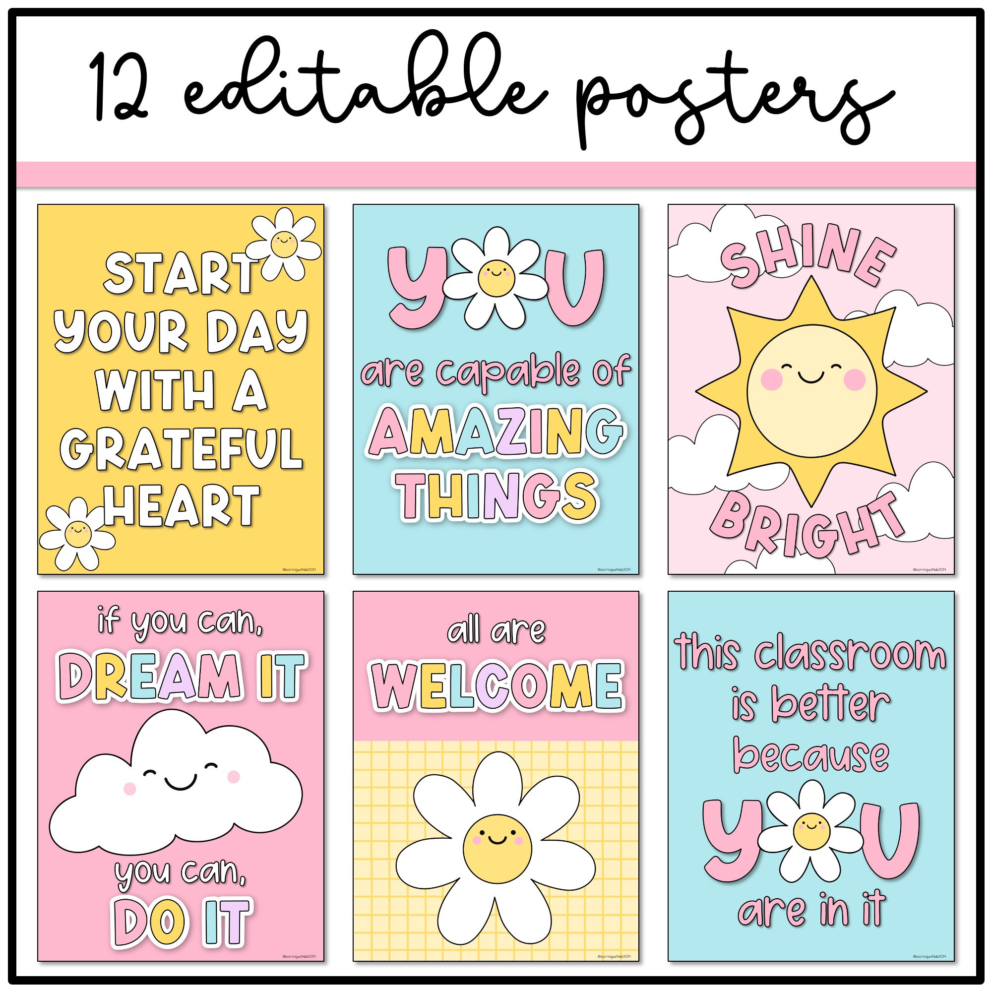 Pastel Dreams Classroom Decor | Posters | Growth Mindset - Etsy