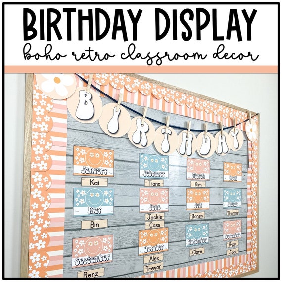 Boho Retro Birthday Display Daisy Classroom Decor - Etsy