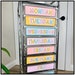Pastel 10 and 12 Drawer Rolling Cart Labels Teacher Cart Classroom ...