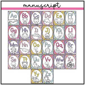 Happy Brights Alphabet Posters | Bright Classroom Decor - Etsy