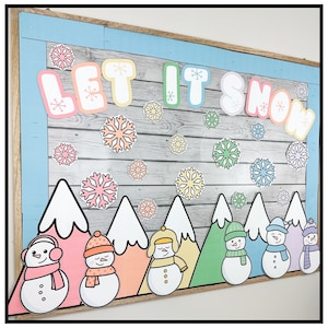 Winter Bulletin Board Kit, Classroom Decor, Snowman - Etsy