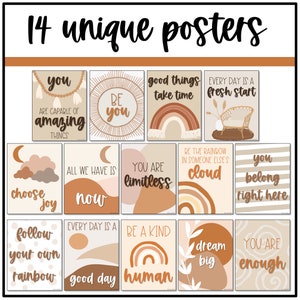 MODERN BOHO Posters Growth Mindset Desert Neutrals Classroom Decor - Etsy