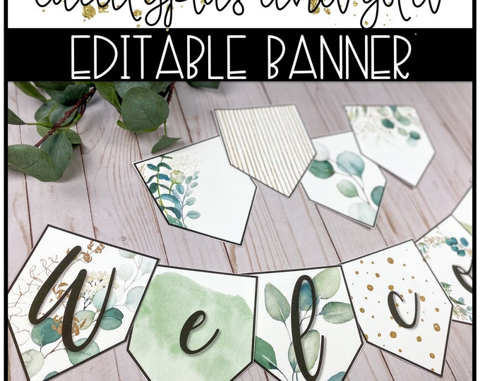 Eucalyptus and Gold Binder Covers | Editable | Botanical Classroom ...