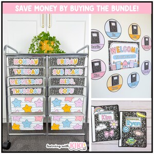 Composition Notebook Classroom Decor Bundle | Editable | Theme | Pastel ...