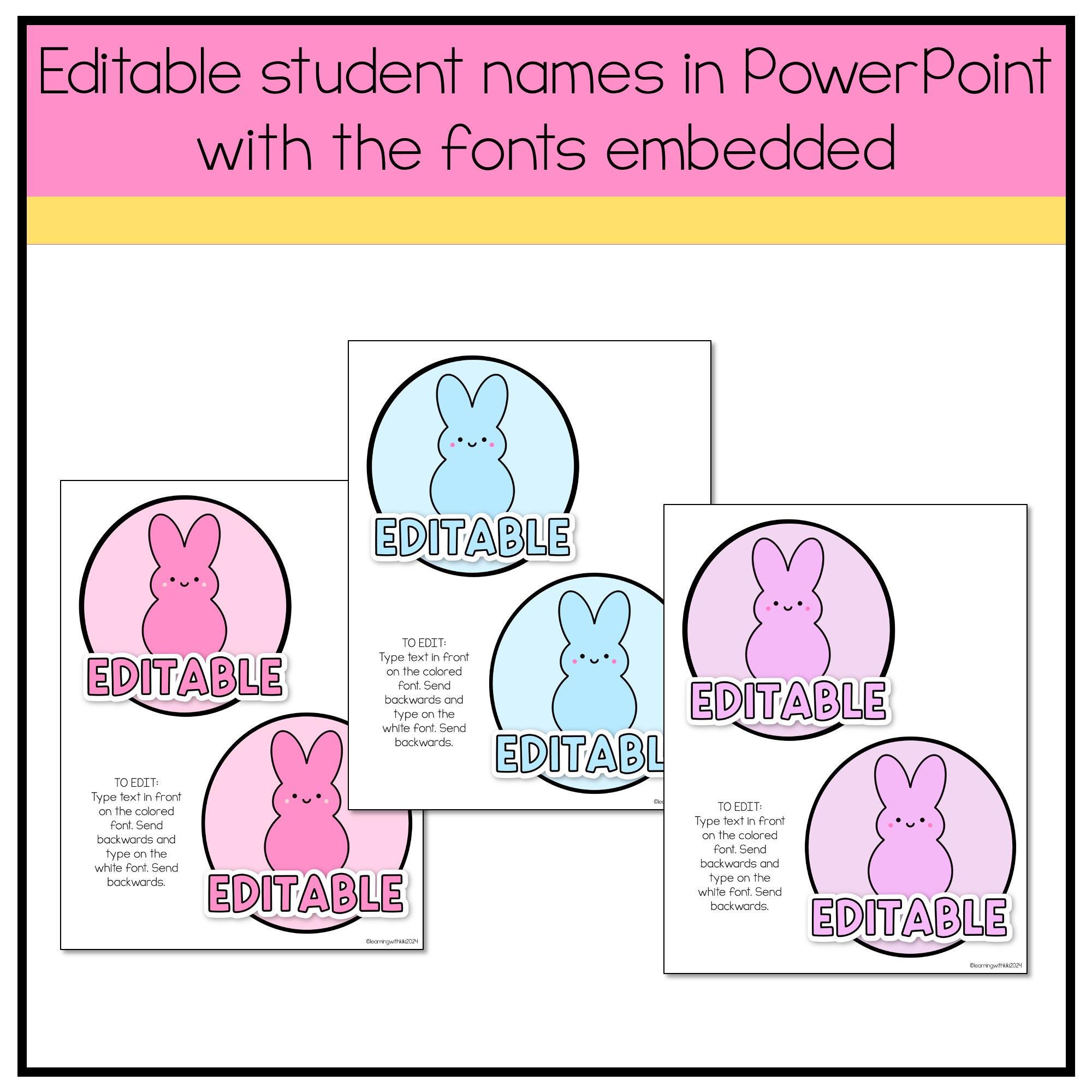 Easter Bulletin Board, Printable March April Classroom Decor, Peeps ...