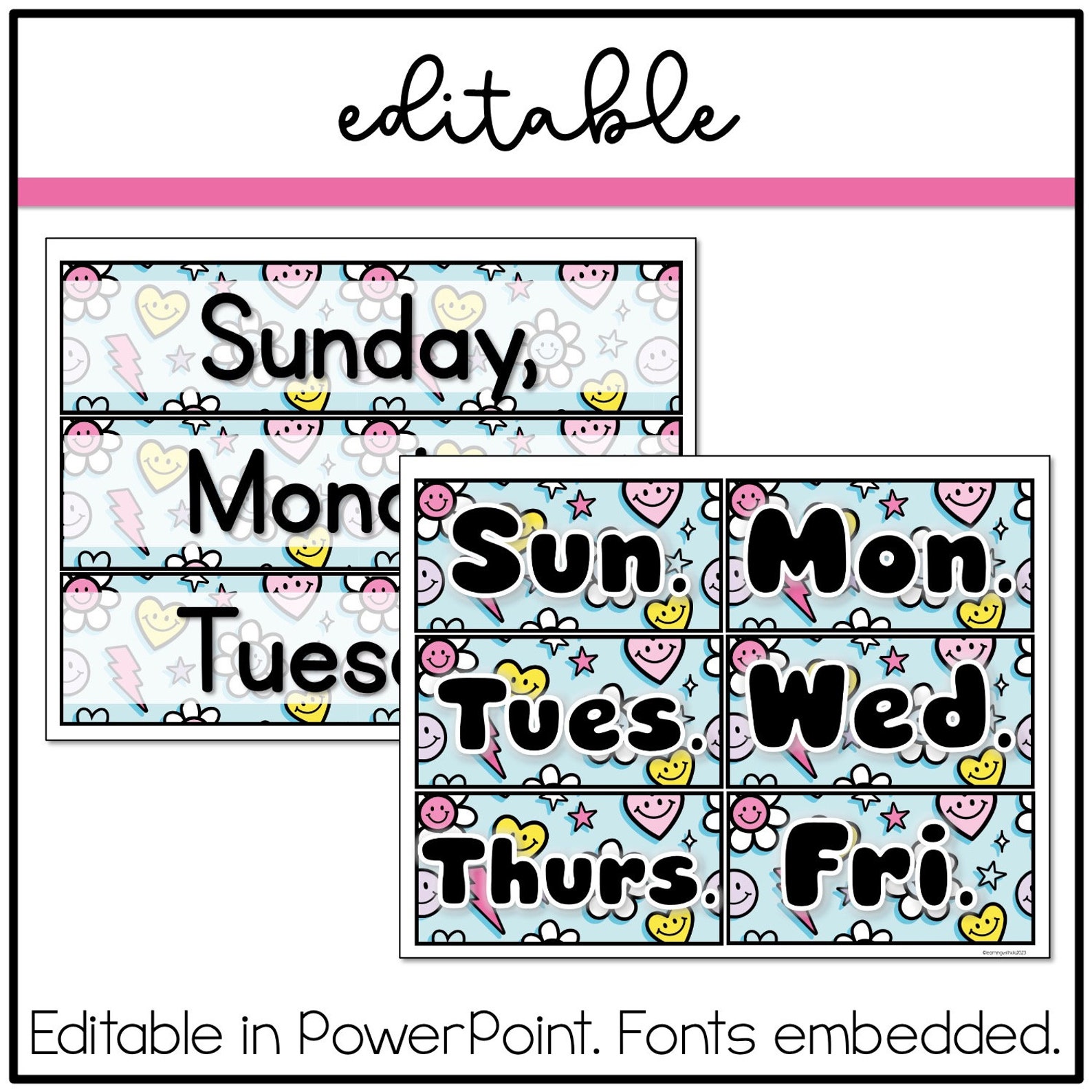 Flip Calendar | Happy Brights Classroom Decor | Editable - Etsy