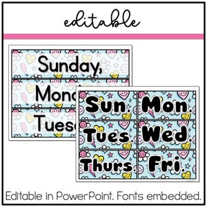 Flip Calendar | Happy Brights Classroom Decor | Editable - Etsy