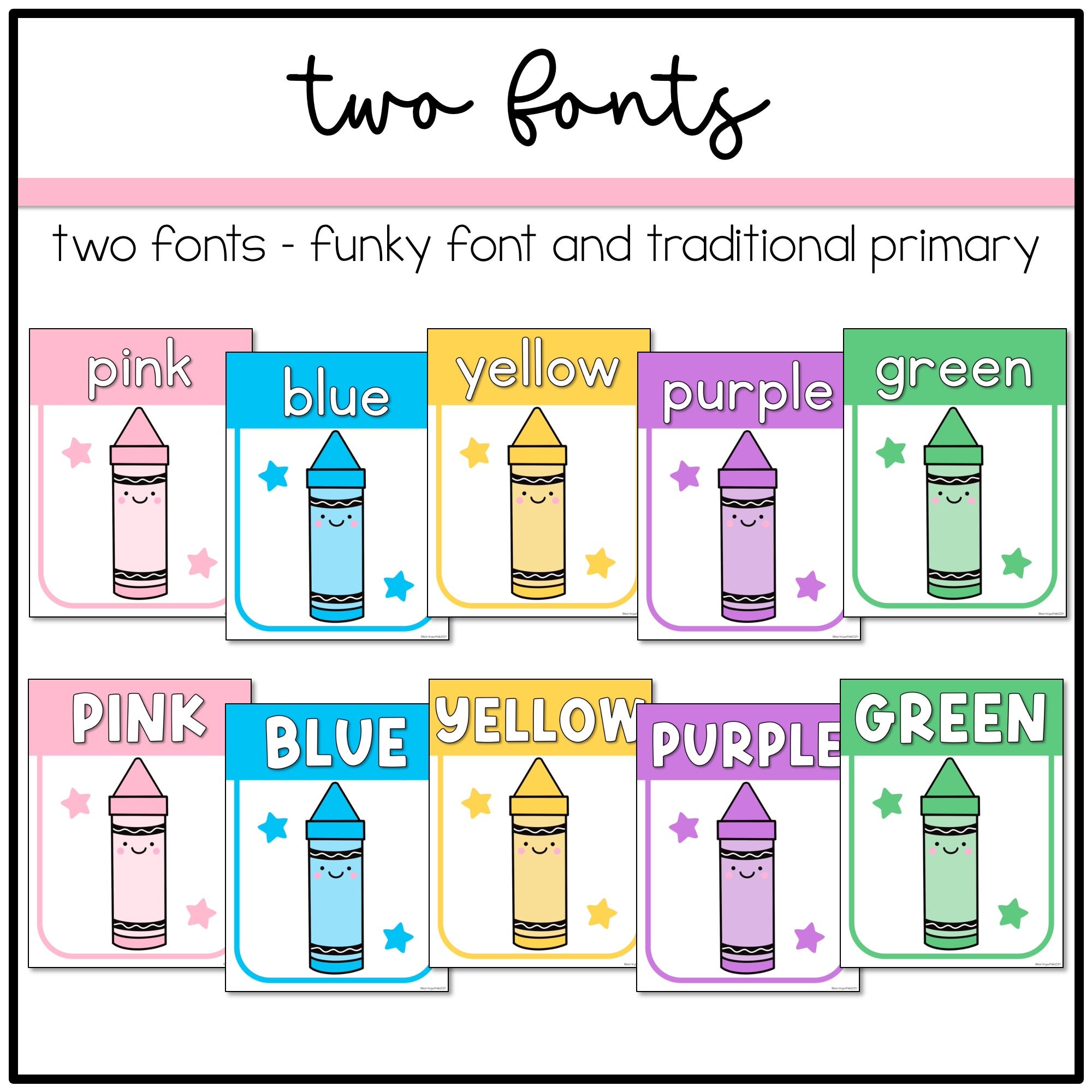 Pastel Color Posters | Crayon | Classroom Decor - Etsy