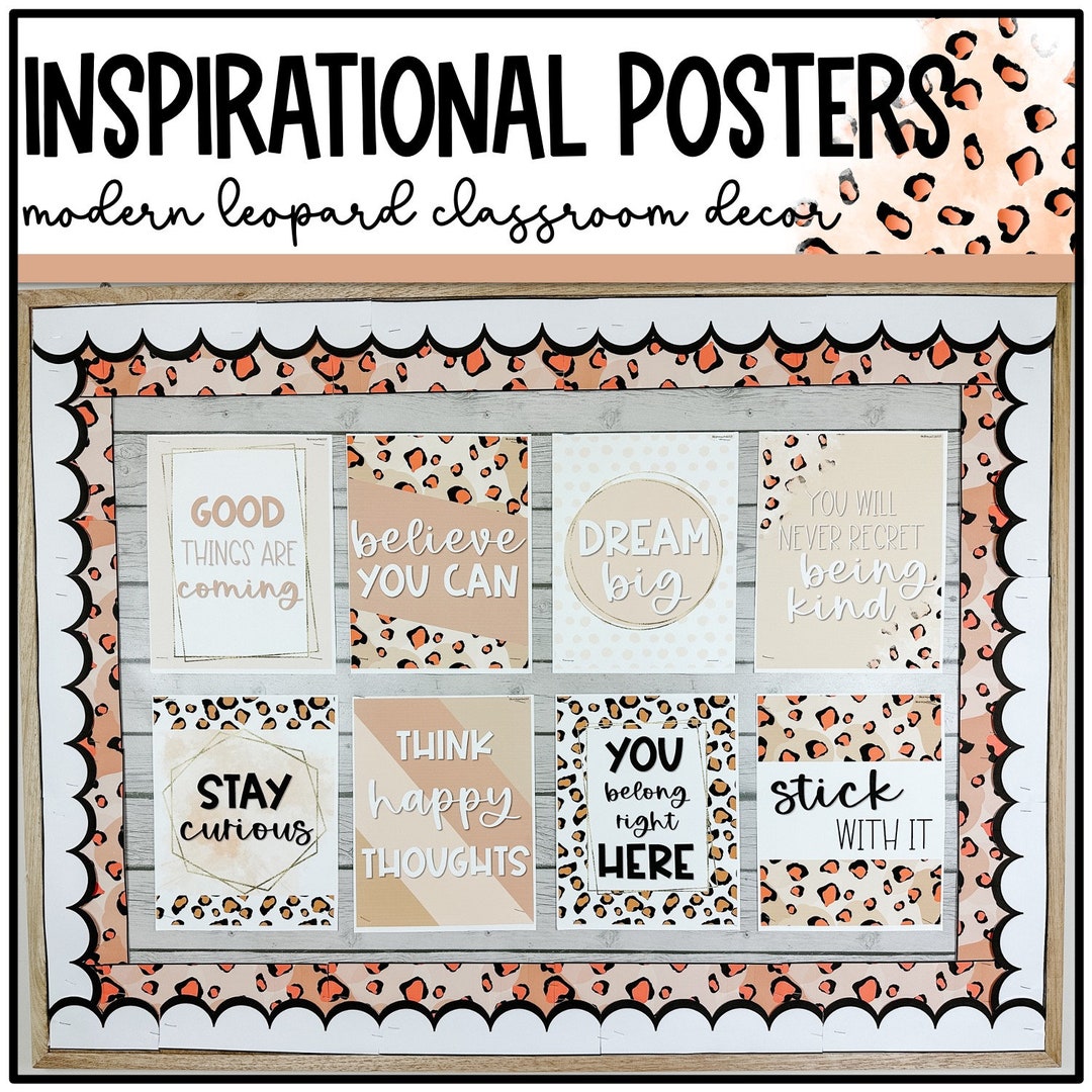 Modern Leopard Posters, Growth Mindset, Cheetah Classroom Decor ...