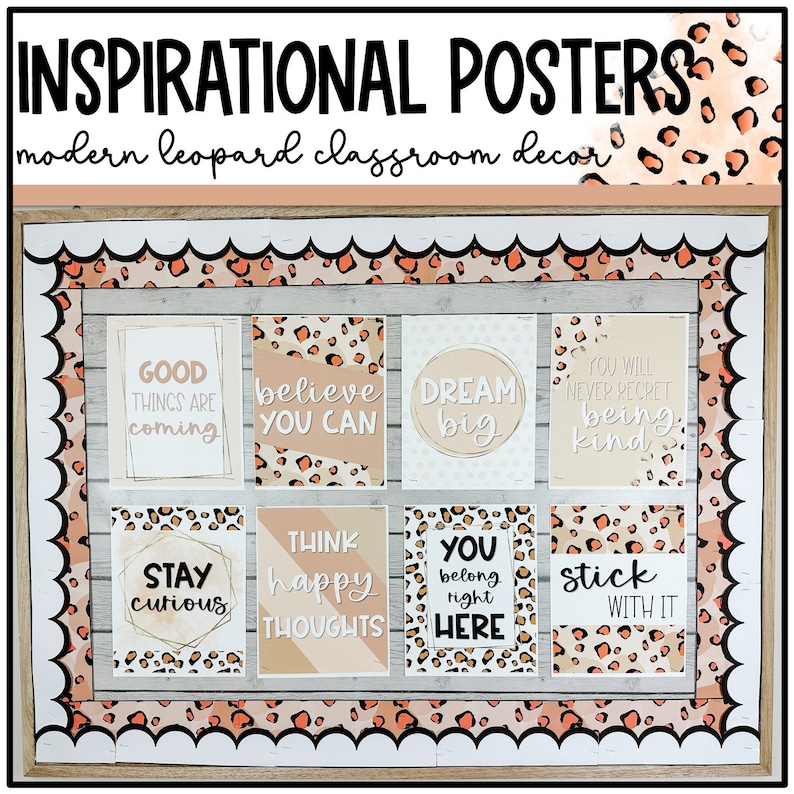 Modern Leopard Posters, Growth Mindset, Cheetah Classroom Decor ...