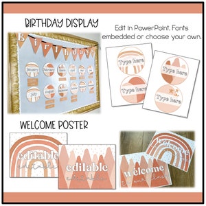 BOHO NEUTRALS Classroom Decor Bundle | Editable | Boho Rainbow - Etsy