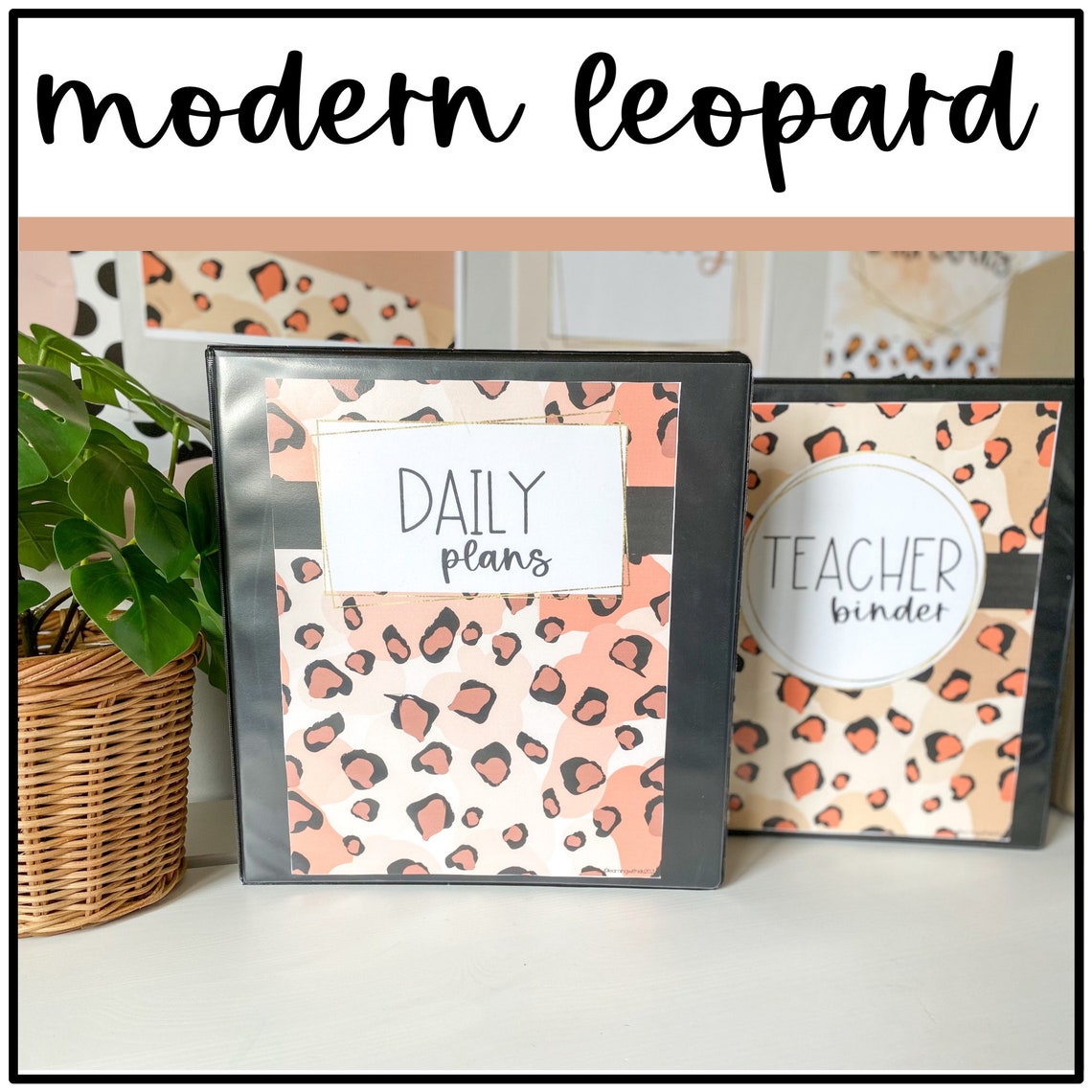 MODERN LEOPARD Classroom Decor Bundle Editable Cheetah - Etsy