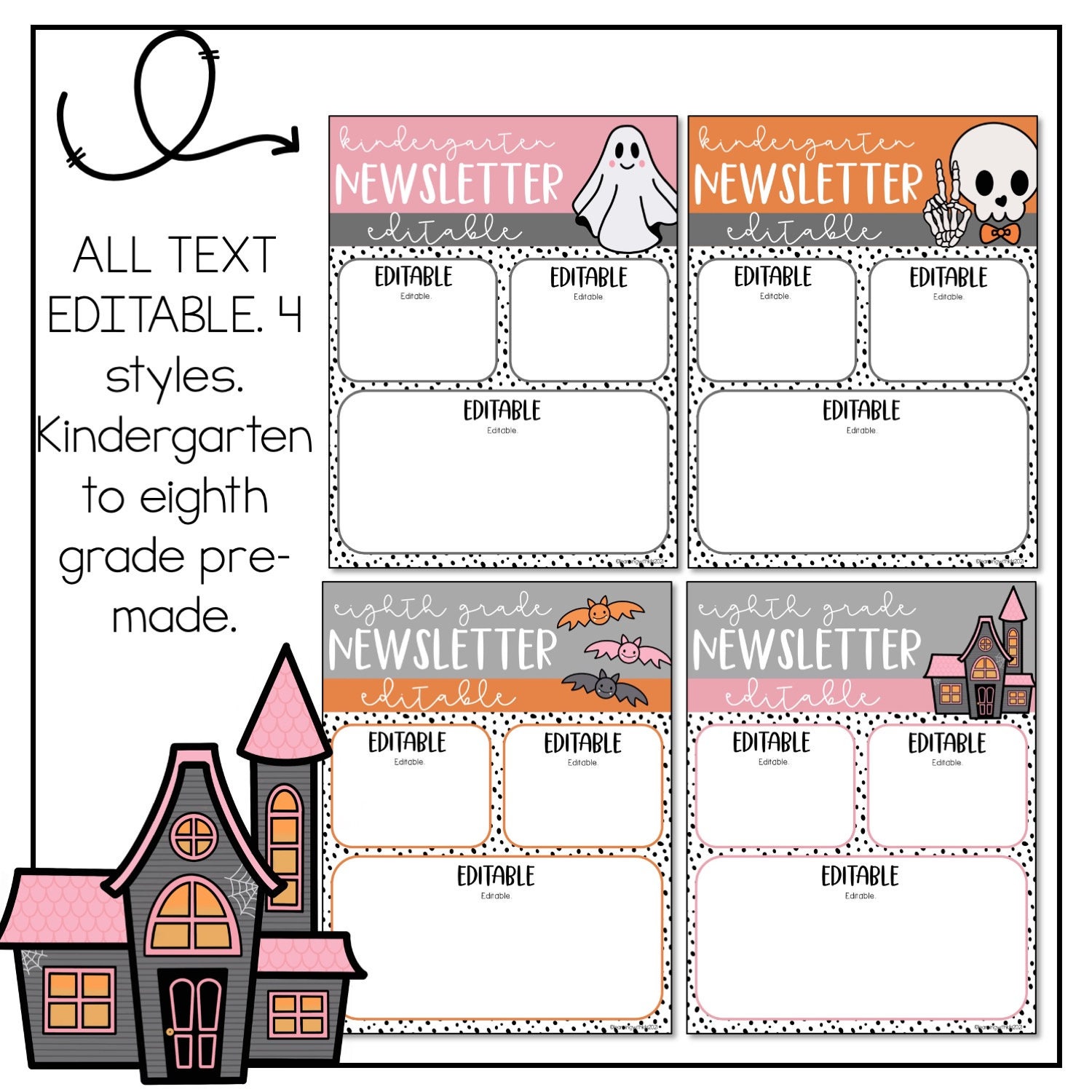 Halloween Newsletter Template, Classroom Newsletter - Etsy