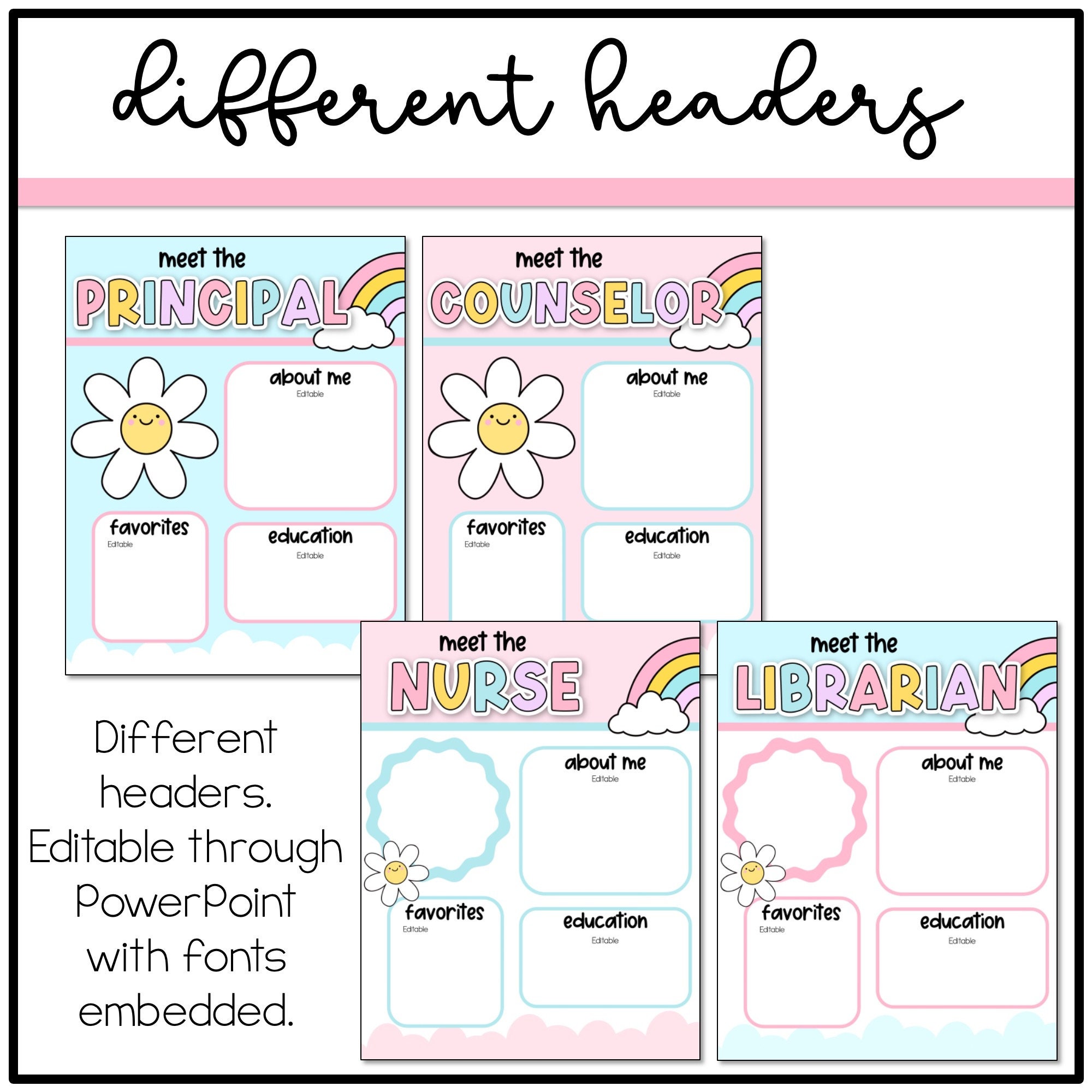 Pastel Meet the Teacher Template | Pastel Dreams Classroom Decor - Etsy